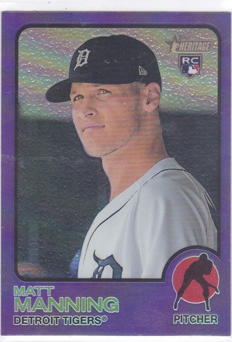 2022 Topps Heritage Matt Manning Rookie RC Purple Detroit Tigers #227 ...