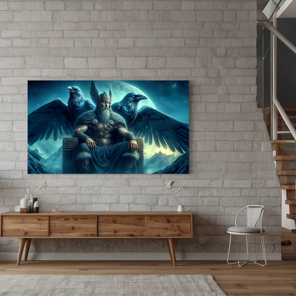 Odin Wikinger Raben Walhalla Wandbild Leinwand Poster Nordische Dekoration | eBay.de