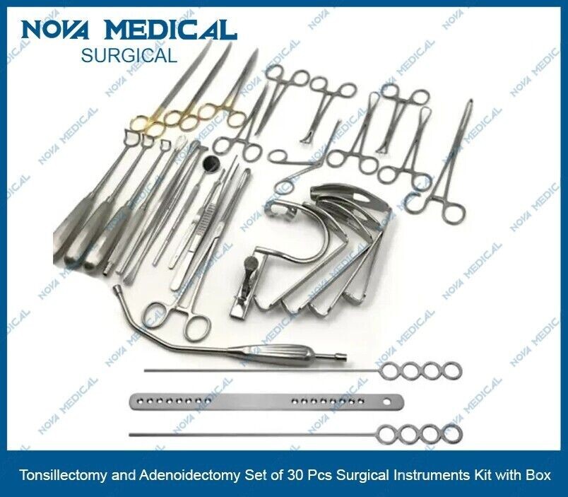 Tonsillectomy and Adenoidectomy 30 pcs kit Surgical Instruments Set ...