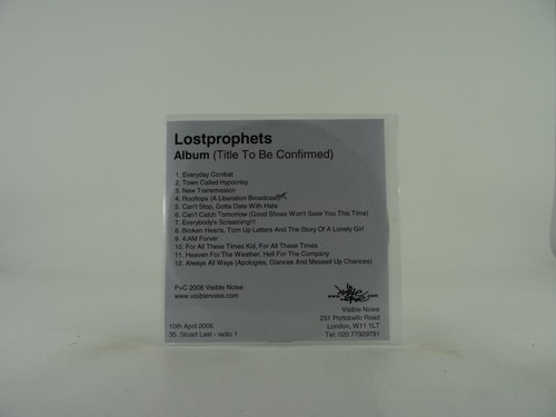 LOSTPROPHETS ALBUM (TITLE TO BE CONFIRMED) (477) 12 Track Promo CD ...