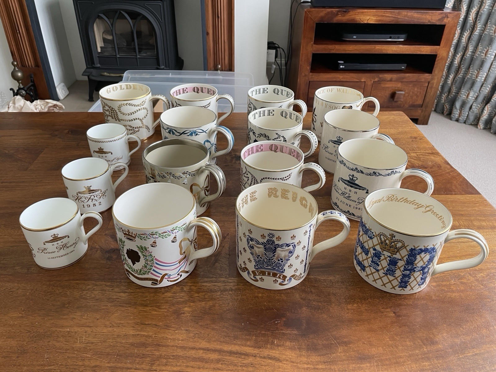 Wedgwood Royal Commemorative Mugs By Richard Guyatt. 13 Large. 3 Small ...
