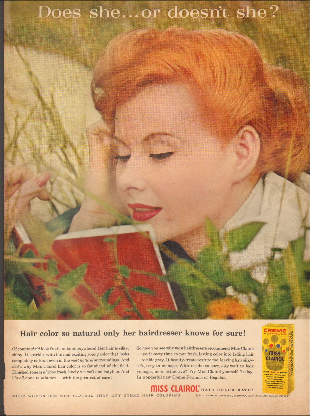 1957 Vintage ad Miss Clairol retro Hair color bath fashion hair care 01 ...