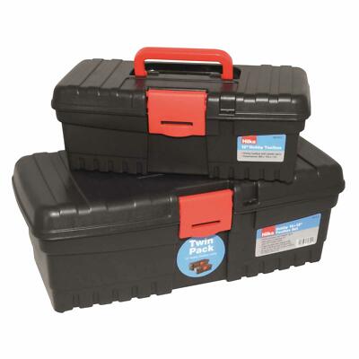 2 Pc Hobby Tool Box 16" + 12" Storage Carry Case Handle Latch Art Craft ...