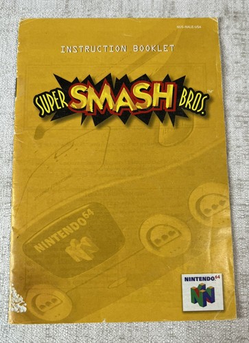 Super Smash Bros Instruction Booklet N64 Nintendo 64 Original Manual ...