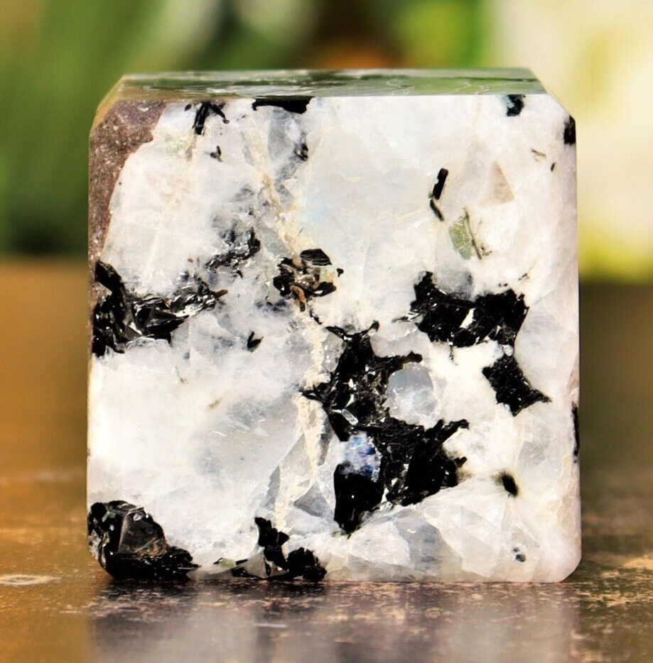 35MM White Rainbow Moonstone Cube Chakra Healing Crystal Carving ...