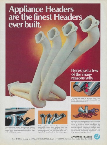 1975 Appliance Headers Ad Individual Flange Vintage Magazine ...
