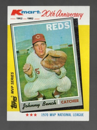 1982 Topps Kmart 20th Anniversary Johnny Bench Cincinnati Reds #18 Near ...