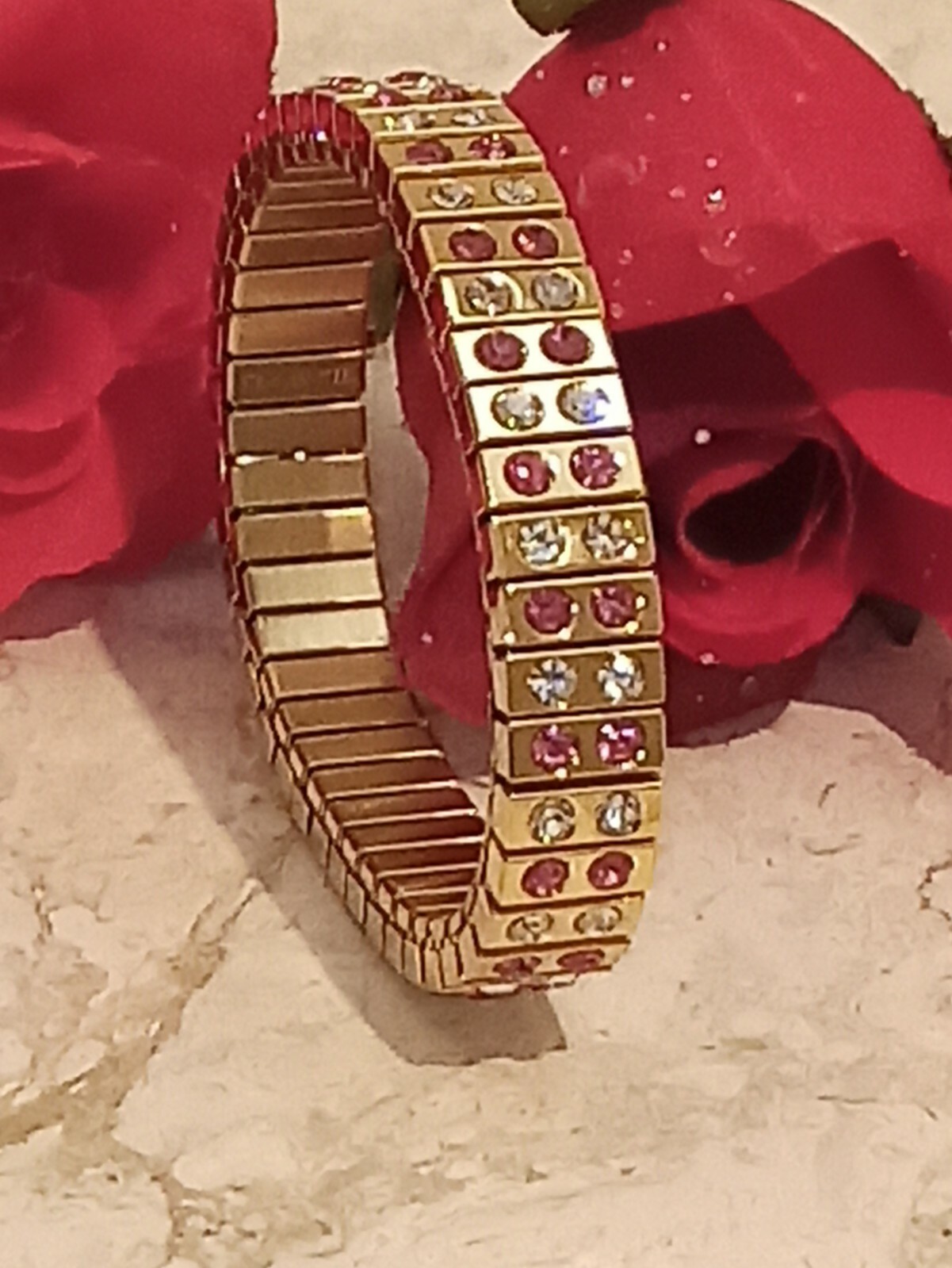 Formal Teen Bracelet for ladies Pink Swarovski Crystal 24k Teenager ...