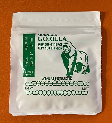 1 Mountain Gorilla American Orthodontics Elastics Braces Bands 100 qty ...