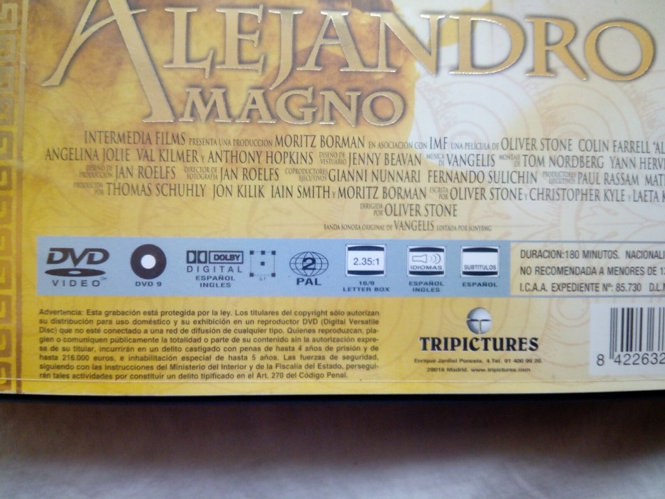 Alexander the Great Film DVD Angelina Jolie,Colin Farrell, Pal Oliver ...