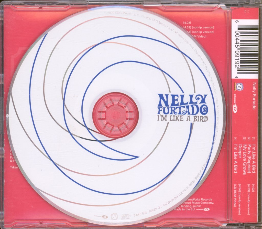 Nelly Furtado I'm Like A Bird CD Europe Dreamworks 2000 enhanced CD ...