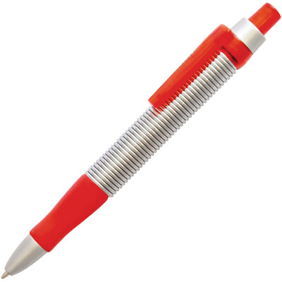 Coiled Spring Design Retractable Ballpont Pen Red with Black Ink | eBay ...