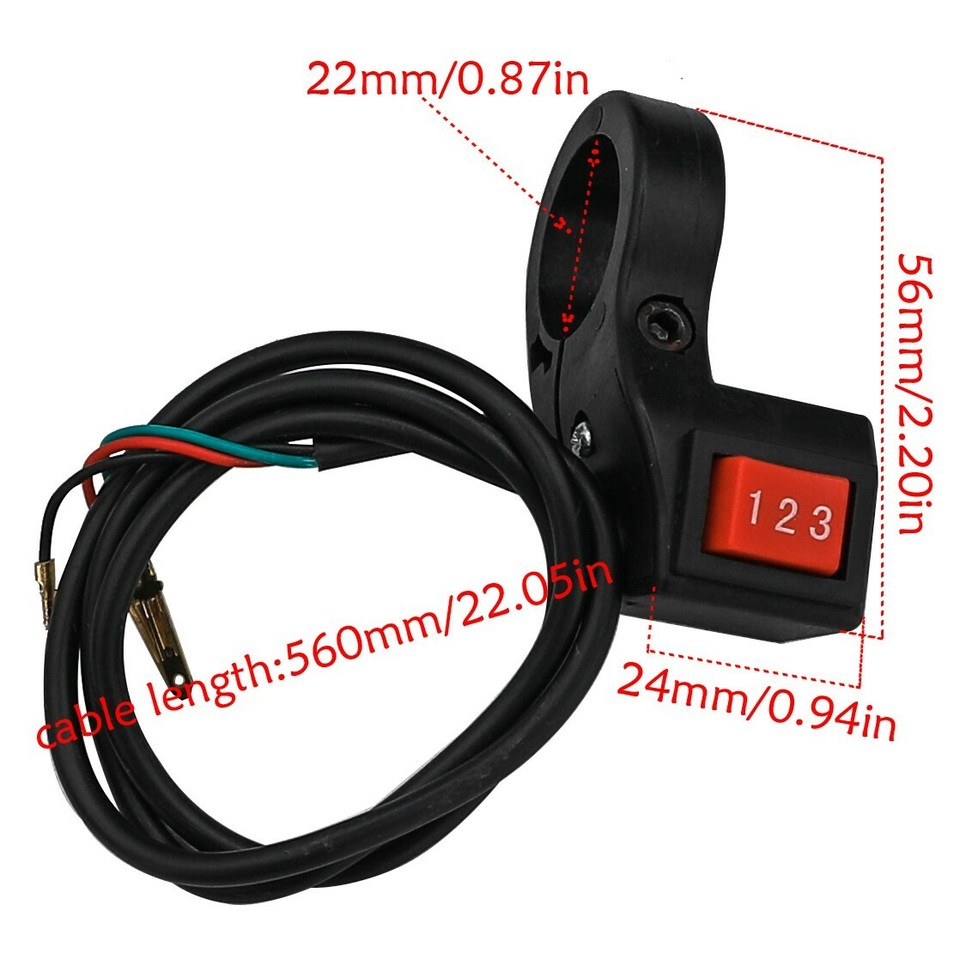 22mm 3 Speed Module Switch Scooter | Electric Bike E-bike Speed Shift ...