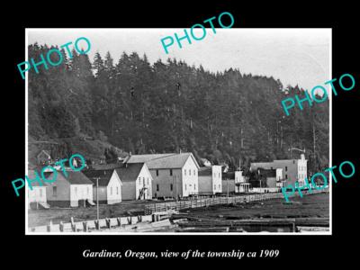 OLD LARGE HISTORIC PHOTO OF GARDINER OREGON VIEW OF THE TOWNSHIP ca ...