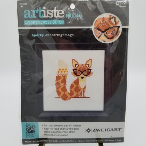 Zweigart Artiste Mini Counted Cross Stitch - Fox - 5.25" x 5.75 ...
