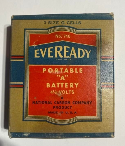 Eveready No. 746 Tube Portable Radio A Battery 4-1/2 Volts Antique ...