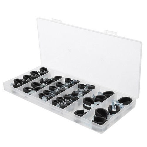 42 Pcs Pipe Clamp Cable Clips Assortment Kit Stainless Steel Clamps ...