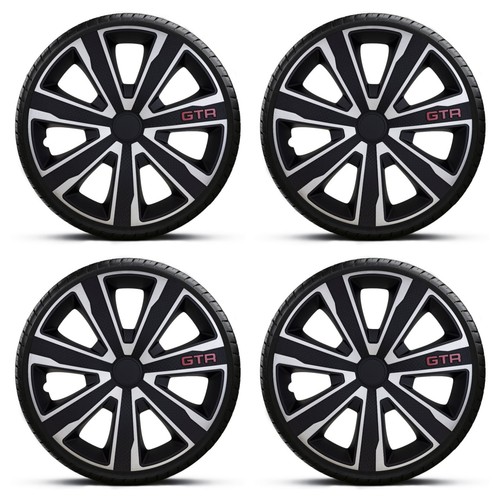 Wheel Trims 14" Black & Silver GTR Hub Caps x4 Fits Kia Picanto | eBay