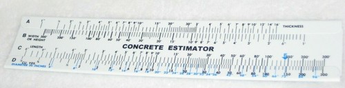 Concrete Slide Ruler 300 Yard Volume Calculator Slide Out Rule | eBay