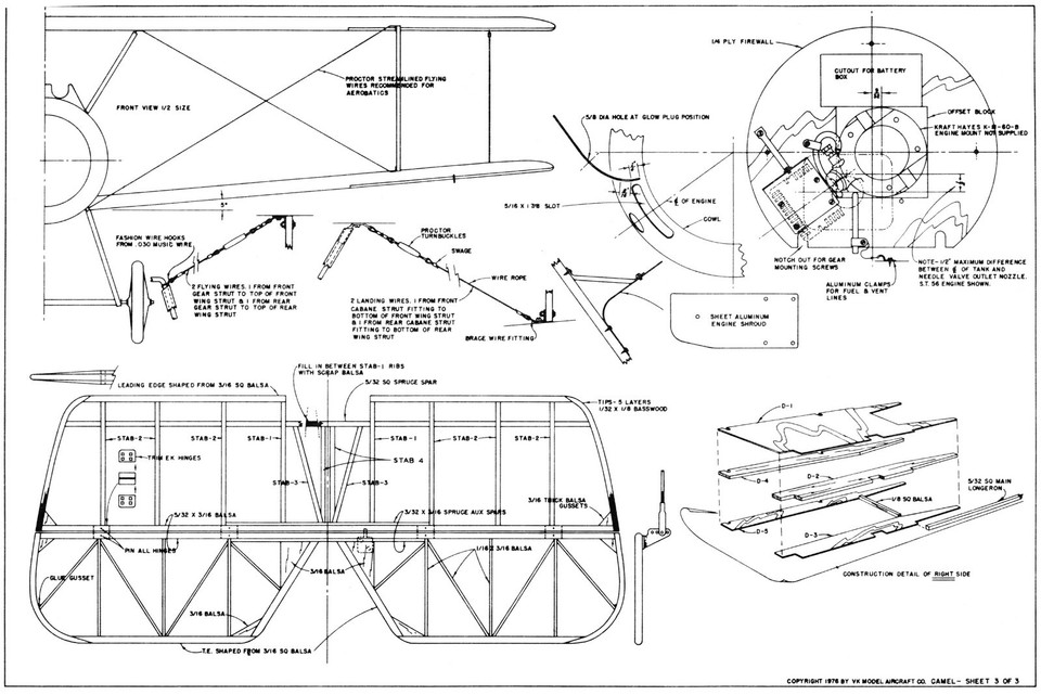 VK Sopwith Camel kit plan set | eBay