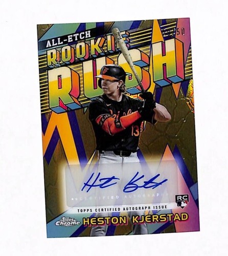 2024 Topps Chrome Heston Kjerstad Rookie Rush 50/50 Auto Gold Refractor ...