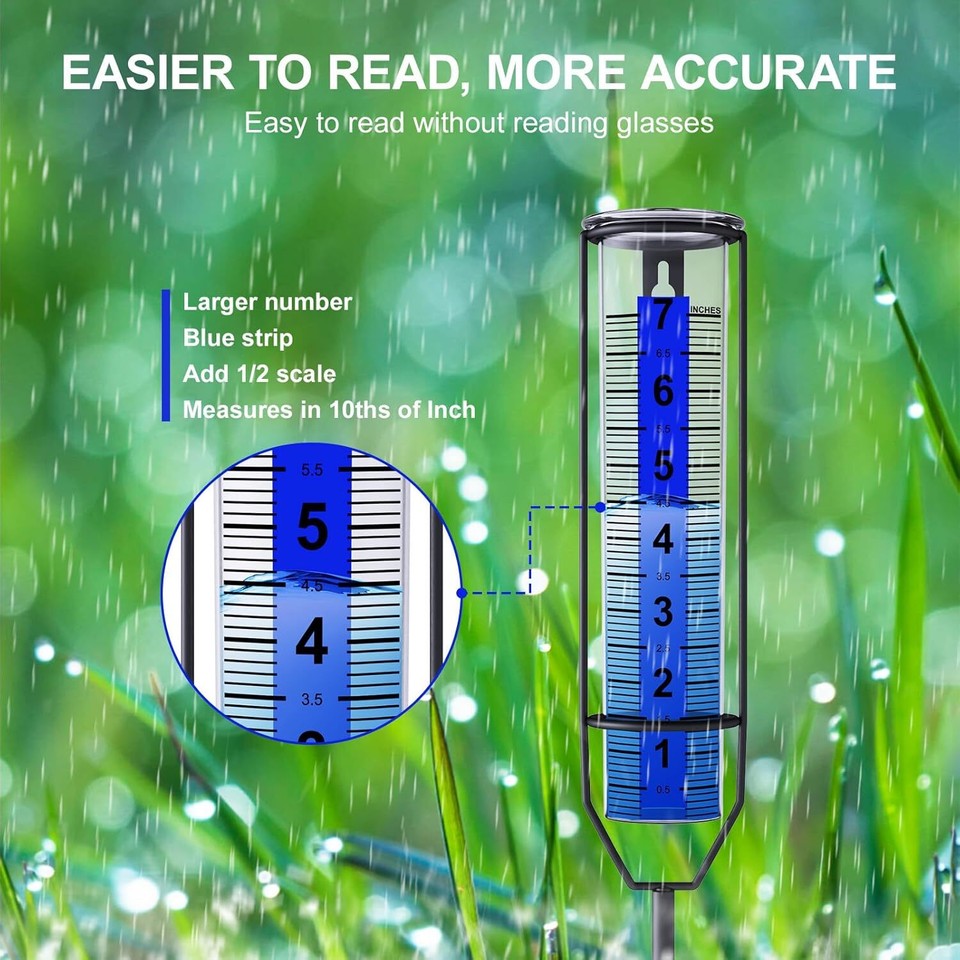 Upgraded Rain Gauge, Freeze Proof Rain Gauge Large Clear Numbers with ...