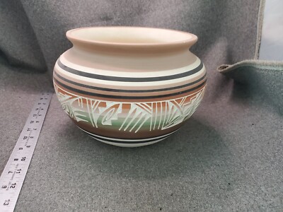 Lge. Vintage Ute Mountain Indian Tribe Handmade Pottery Bowl Vase ...