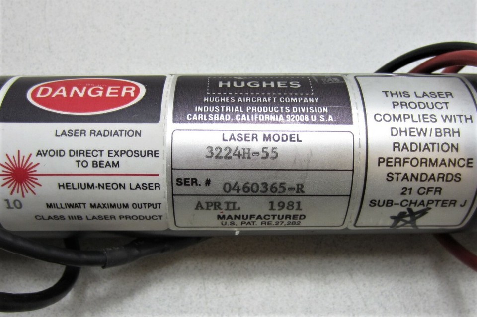 Hughes Aircraft 3224H-55 Helium Neon Laser 10 Milliwatt Maximum Output | eBay
