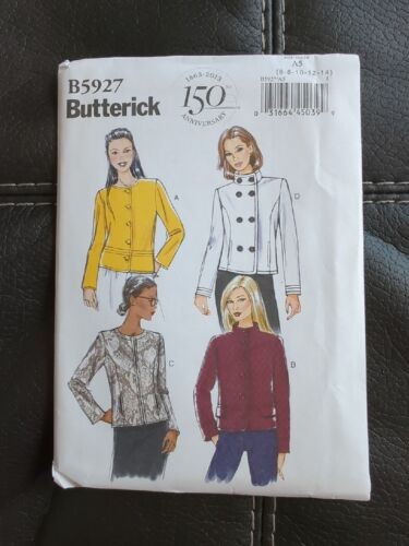 Butterick B5927 Semi-Fitted, Lined Jacket w Flaps & Pockets Sz 6-14 UC ...