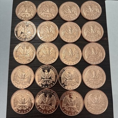 1 oz .999 Fine Copper Rounds with Case - Eagle - Lot of 20 - Lot C-22 ...