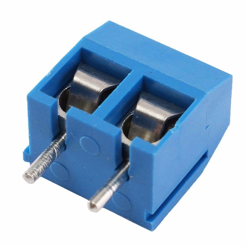 Terminal Block Connector Blue Screw Pitch Panel PCB Mount 2P 2-Pin High ...