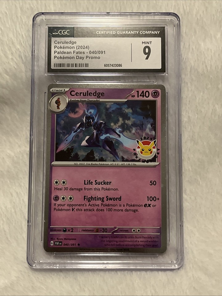 2024 Pokemon Day Stamped Promo Card Ceruledge 040/091 Graded CGC 9 ...