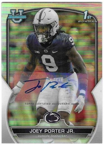 Joey Porter Jr. 2022 BOWMAN U 1st REFRACTOR AUTOGRAPH CARD Steelers ...