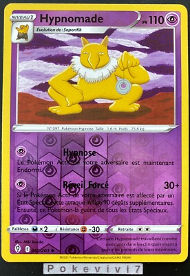 Carte Pokemon HYPNOMADE 062/203 Reverse Epée et Bouclier 7 EB07 FR NEUF ...