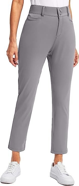 Viodia Women's Golf Pants with Zipper Pockets 7/8 Stretch Ankle Pants ...
