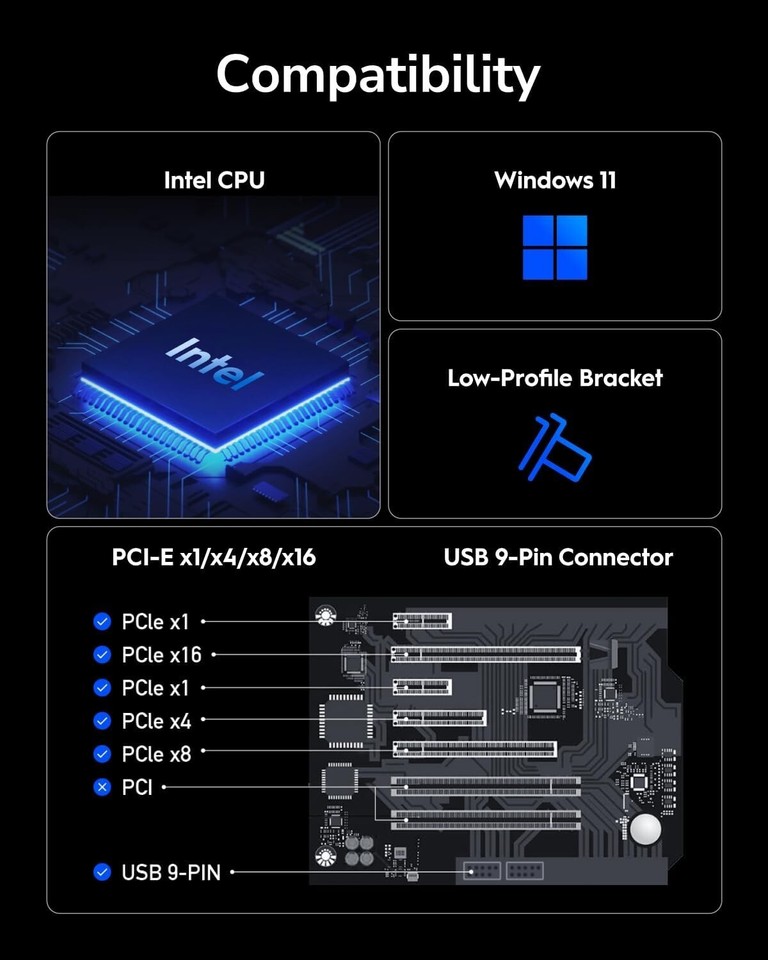 NEW Cudy WiFi 7 BE9300 WE9300 PCIe WiFi Card for PC WINDOWS 11 INTEL ...