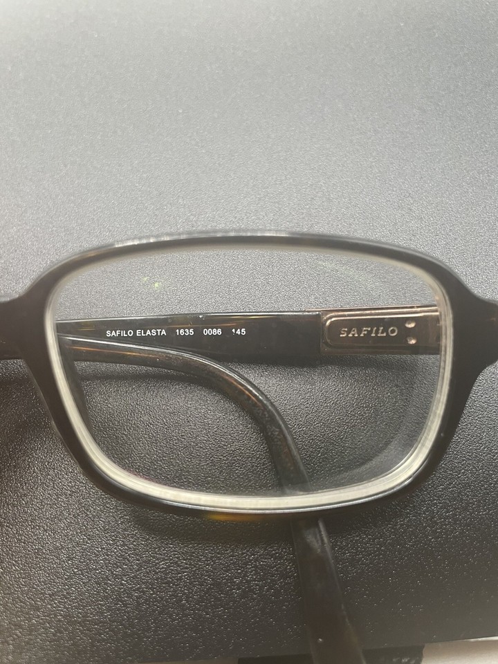 Safilo Elasta 1635 0086 Black Lightweight Full Rim Rectangle Eyeglass ...