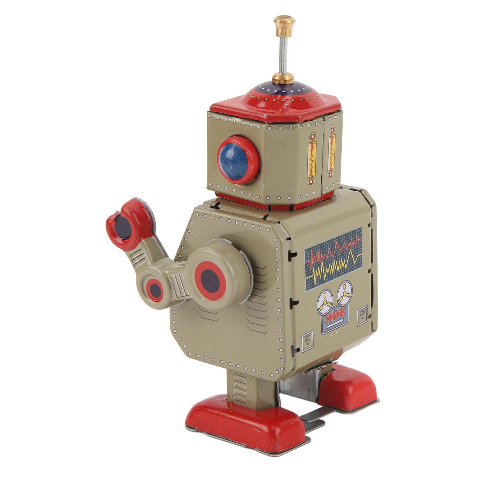 Walking Robot Clockwork Toy Vintage Metal Handmad Repairman Robot ...
