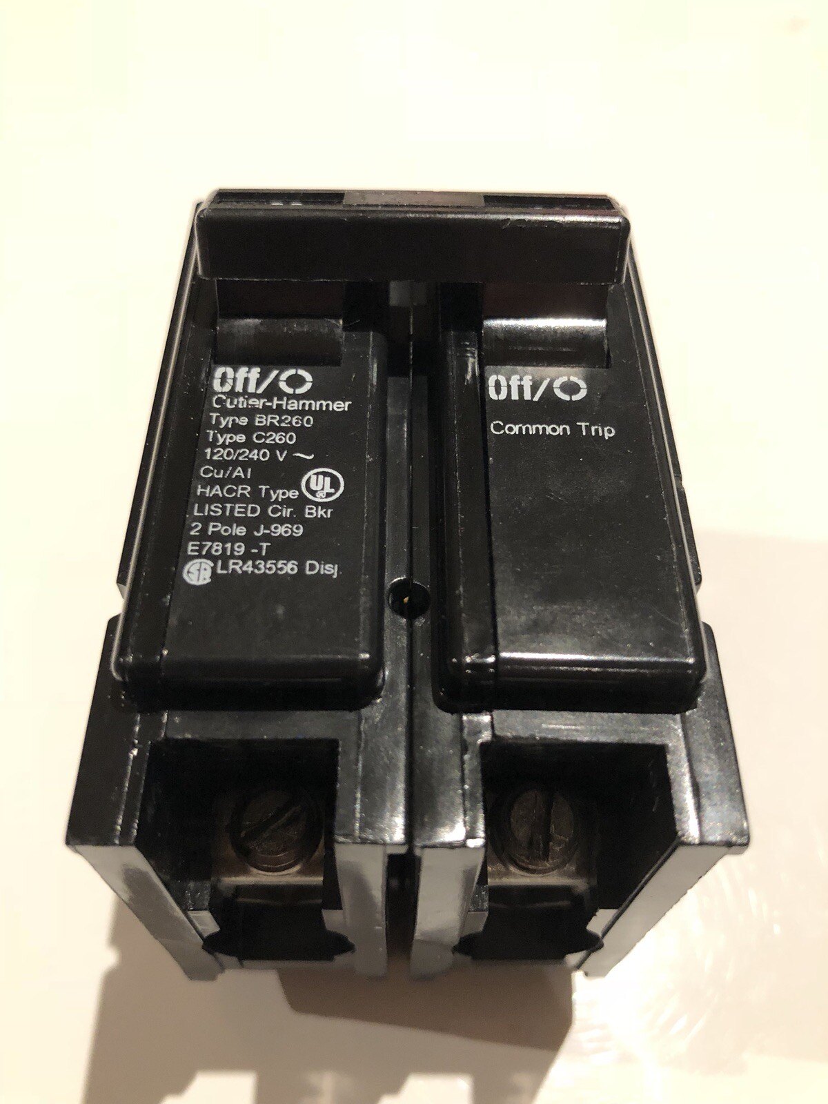 Cutler Hammer BR260 2P 60 Amp 120/240V Type C260 Plug On Circuit ...