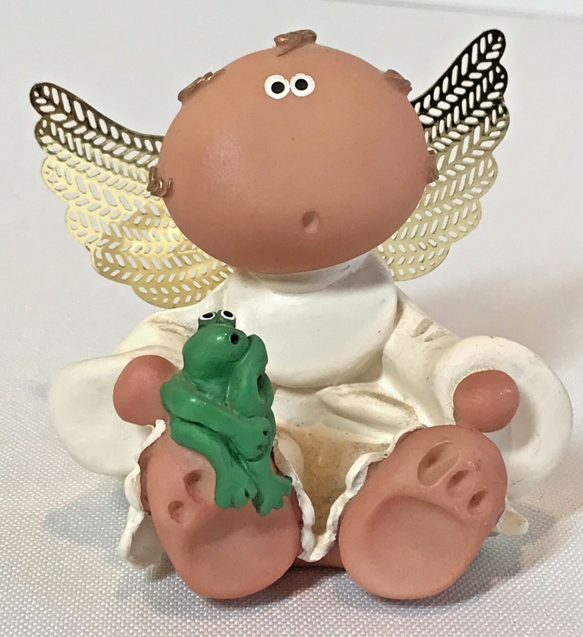 Angel Cheeks Figurine - Kirk’s Kritters 2001 - “Angel W/Frog” - Item ...