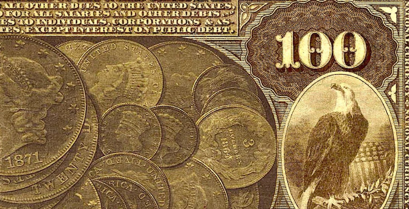 Reproduction $100 1875 National Gold Bank Note US Paper Money Currency ...