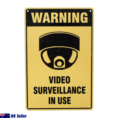 Warning Notice Video Surveliance Camera In Use Sign 300x200mm Metal ...