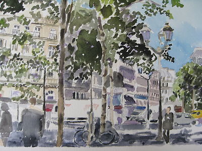 PARIS, RIGHT BANK / WATERCOLOR PRINT/ 11" X 17"/ MIMI DAVIS, ARTIST | eBay