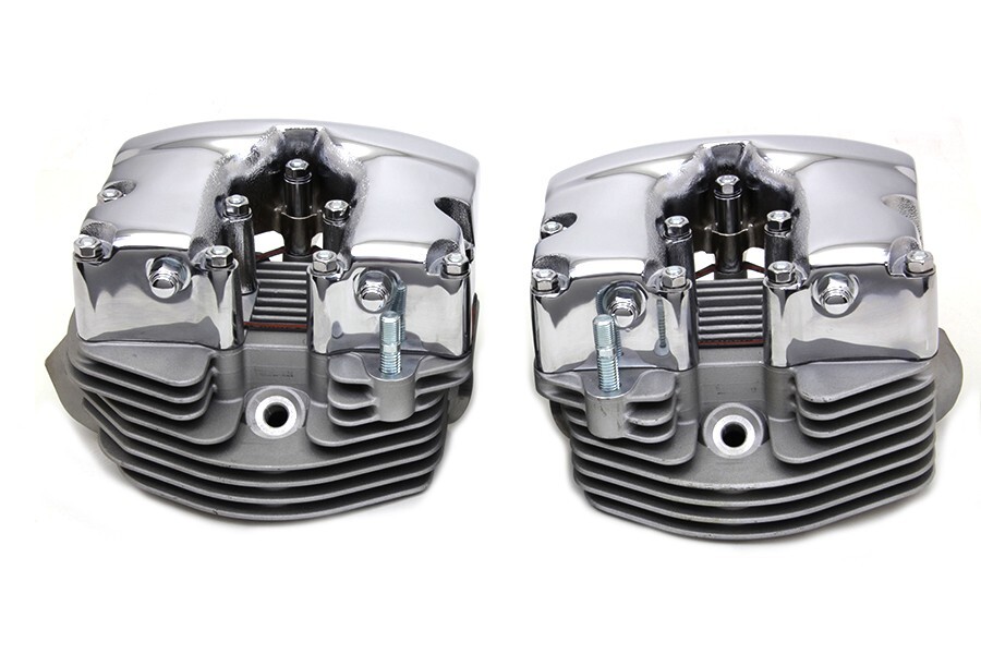 1966-77 Harley Davidson Shovelhead Cylinder Head Set with Chrome Rocker ...