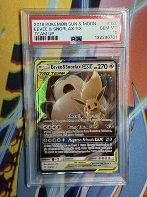 Eevee & Snorlax GX Tag Team 120/181 Sun & Moon PSA 10! | eBay