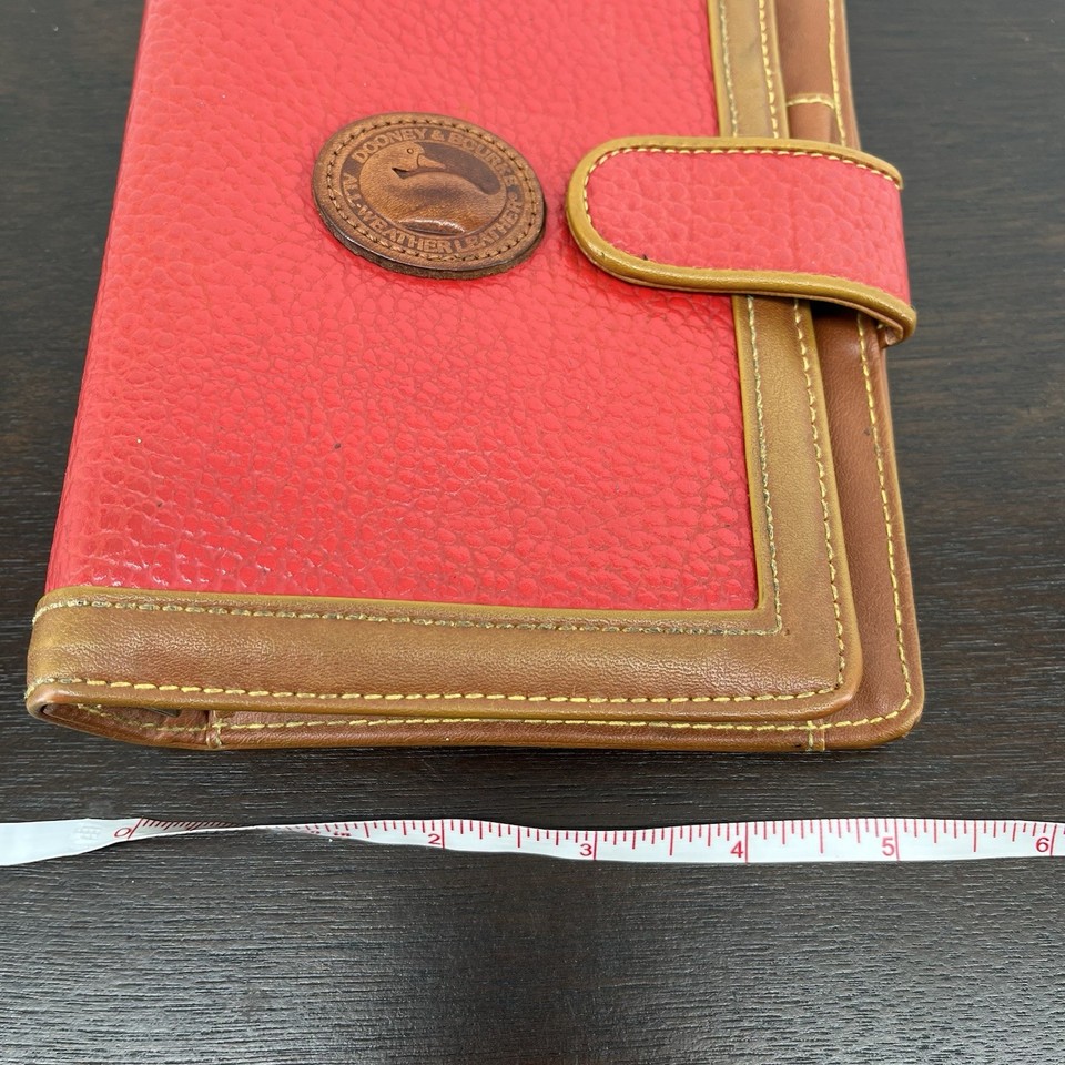 Vintage Dooney & Bourke Agenda Day Planner Address Book Cover Red Brown ...