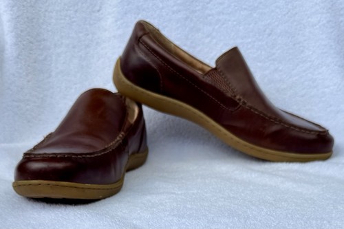 Born Shoes Men's Brown Leather Slip On Loafers Comfort Casual Moc Toe ...
