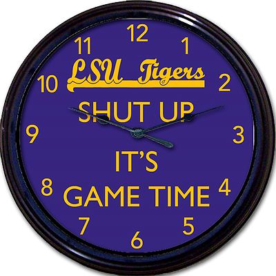 LSU Tigers Shut Up It's Game Time Football Wall Clock NCAA Baton Rouge ...