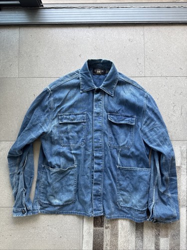 Ralph Lauren Double RL Polo Denim Overshirt Chore Jacket Sz Medium M ...
