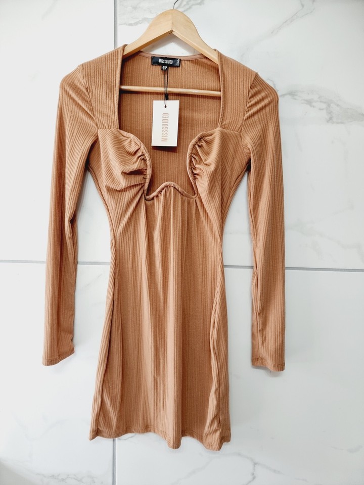 Woman Missguided Party Dress Beige Size 12 £40 | eBay UK